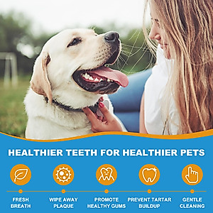 Usnsyyd Dog & Cat Teeth Cleaning Wipes, Reduces Plaque & Freshing Breath,Canine Finger Toothbrush, Disposal Gentle Cleaning & Gum Care Pet Wipes, Widen 1.77",Mint Flavor,50Pcs