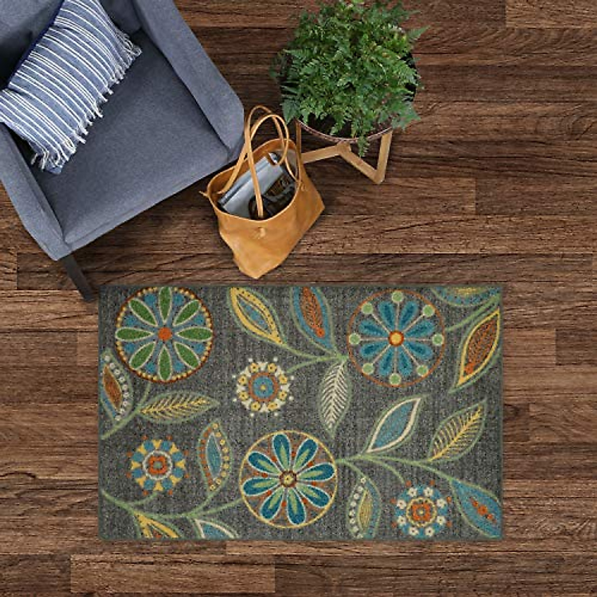 Maples Rugs Reggie Floral Kitchen Rugs Non Skid Accent Area Carpet [Made in USA], Multi, 2'6 x 3'10