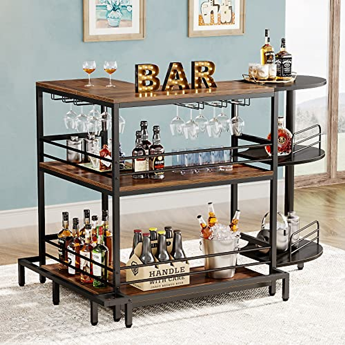LITTLE TREE Home Bar Unit, Brown/Black