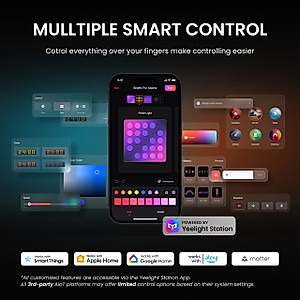 YEELIGHT Cube Smart Table Ambient Lamp, Panel Light, 16 Million Colors Option, RGBIC Individual Addressable, Dynamic Lighting, Music Flow, WiFi Connected, APP Control, Cube*1, Adapter*1