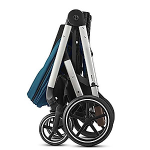 Cybex Balios S Lux Toddler and Baby Stroller with Reversible Seat, Unique One-Pull Harness, and Multiple Recline - Travel System Ready, with One Hand Fold, River Blue