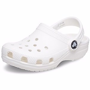Crocs Kids' Classic Clog , White/White, 4 Big Kid