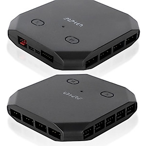 novonest Fan Hub,PWM 4PIN&5V 3PIN Addressable RGB Fan Controller,Powering Up to 14 Fans,with SATA Interface Power Supply,Reset Button line,FH14-5V