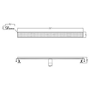 Dawn LMI360304 Mississippi River Series Linear Shower Drain, 36-Inch
