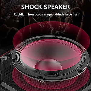Portable Bluetooth Speakers Indoor Outdoor - Loud Voice Double Subwoofer Bass Speaker, Bluetooth 5.0 Wireless Speaker Support FM Radio, Small Stereo Sound System for Home, Party