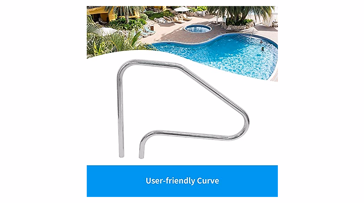 HECASA Pool Handrail Grab Rail Railing 37" Tall Swimming Pool Hand Rail ...