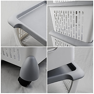 Buyitt 5-Tier Plastic Stackable Storage Bins for Pantry, Stacking Organizing Baskets with Wheels