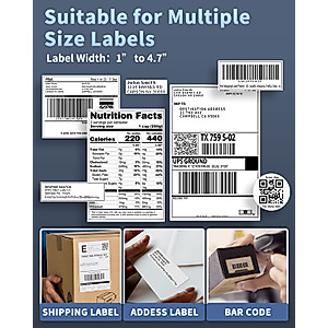 Thermal Label Printer, Shipping Label Printer 4x6, Commercial Direct Desktop Label Printer, Thermal Label Maker Compatible with Amazon, Ebay, Shopify, Etsy, UPS, USPS, FedEx (Black)