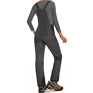 Lelaki Womens Snow Bibs Ski Waterproof Windproof Insulated Overalls Snowboard Pants Winter,HXK7556-Grey-L