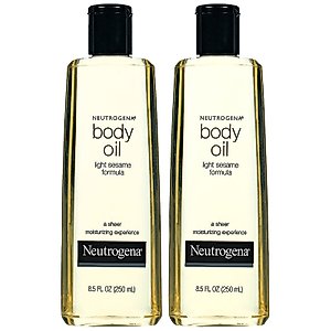 Neutrogena Lightweight Body Oil for Dry Skin, Sheer Moisturizer in Light Sesame Formula, 8.5 fl. oz (Pack of 2)