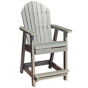 Highwood AD-CNA44-CGE Hamilton 5 Piece Square Counter Height Dining Set, Coastal Teak