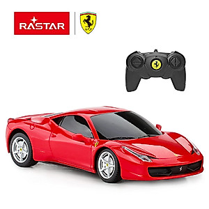 RASTAR Ferrari Remote Control Car, 1/24 Scale Ferrari 458 Italia Model Car, Red Ferrari Toy Car