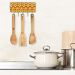 Peacock Tail Symbol Pattern Rack Organizer with 5 Hooks Wall Bathroom Kitchen Shelf Rack Multifunctional Storage Shelf