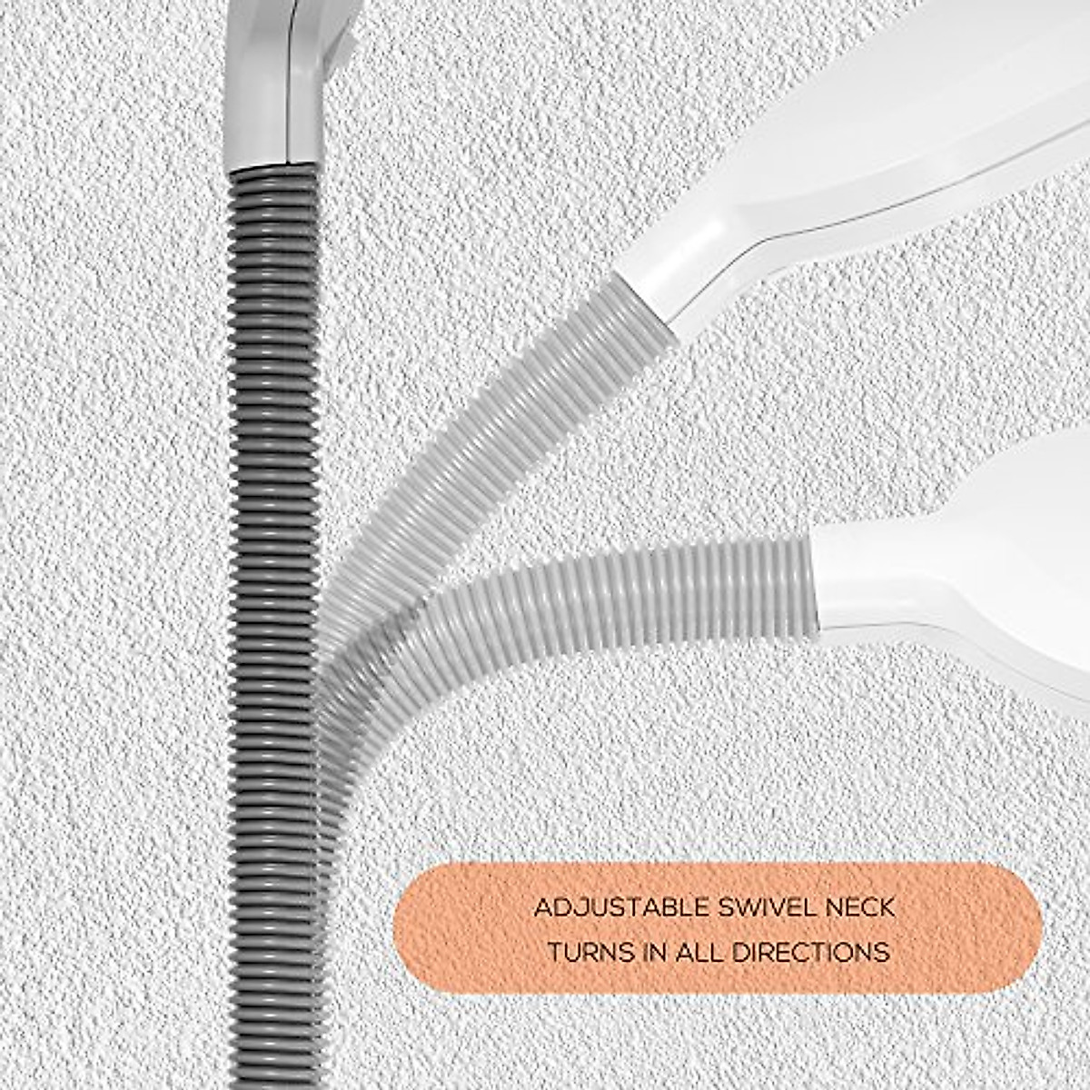 Kenley Natural Daylight Floor Lamp - Tall Reading Task Craft Light - 27W Full Spectrum White Bright Sunlight Standing Torchiere for Living Room, Bedroom or Office - Adjustable Gooseneck Arm - Gray