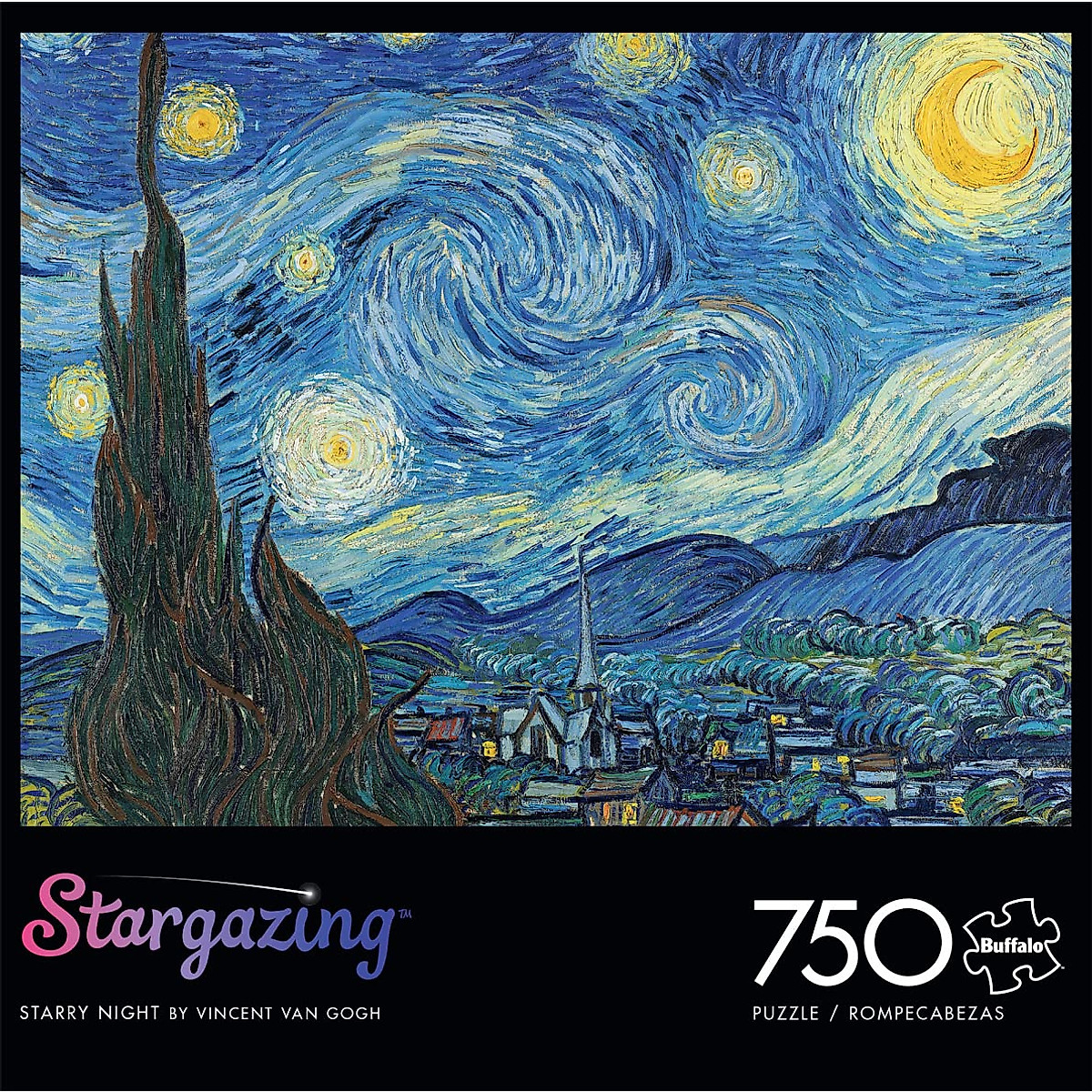 Buffalo Games - Starry Night - 750 Piece Jigsaw Puzzle for Adults Challenging Puzzle Perfect for Game Nights - 750 Piece Finished Size is 24.00 x 18.00