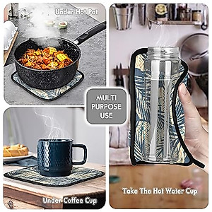 Vintage Tropical Plants Oven Mitts and Pot Holders Sets Kitchen Oven Mitts Heat Resistant Non-Slip Potholders Oven Gloves and Hot Pads for BBQ Cooking Grilling Baking