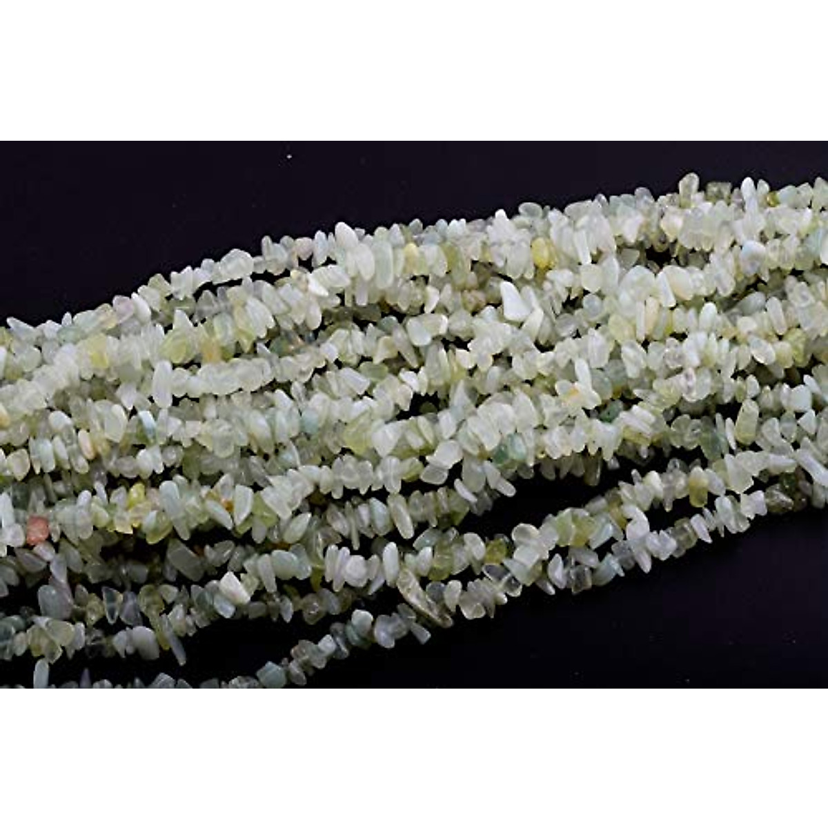 Natural Chip Stone Beads 5-8mm New Mountain Jade 400 Pieces Irregular Gemstones Healing Crystal Loose Rocks Bead Hole Drilled DIY for Bracelet Jewelry Making Crafting (5-8mm, New Mountain Jade)