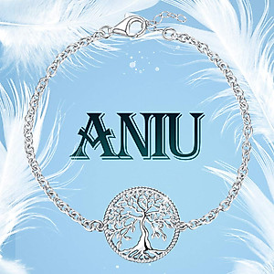 Aniu Tree of Life Bracelet for Women, S925 Sterling Silver Adjustable Chain Family Tree Jewelry for Mother's Day/Birthday/Anniversary(with Gift Box)