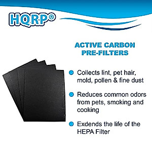 HQRP True HEPA + 4 Carbon Filter Set compatible with Kenmore 85300 SA300 32.85300 PlasmaWave, 118012-KM 118012 85301 32.85301 Replacement