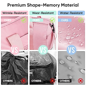 BALEINE Gym Bag for Women and Men, Small Duffel Bag for Sports, Gyms and Weekend Getaway, Waterproof Dufflebag with Shoe and Wet Clothes Compartments, Lightweight Carryon Gymbag (Pink)