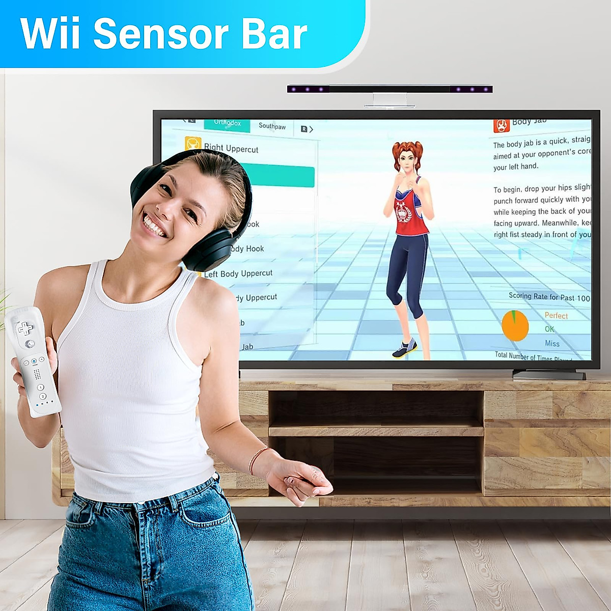 PORTHOLIC 4 in 1 Wii Replacement Cables Set, Wii AC Power Adapter + Wii to hdmi Converter+ Wired Motion Sensor Bar and Composite Audio Video Cable for Nintendo Wii