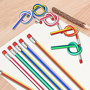 Xilanhhaa 40 Pack Flexible Bendable Pencils,7 Inch Colorful Magic Soft Pencil with Eraser,Bendy Pencil for Children,Kids,School Supplies,Party Favor,Gifts