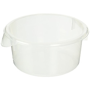 Rubbermaid Commercial Products Round Storage Container, 2-Quart Capacity, Clear Polyethylene, High Temperature Range Food Organization for Wet/Dry Food in Kitchen/Restaurants/Cafeteria, Pack of 12