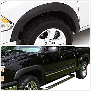DNA Motoring IF-10010-MBK 4 Pcs OE Style Wheel Fender Flares Compatible with 99-06 Silverado / 07 Silverado Classic 68.4", 78", 69.2", 96" Fleetside Models
