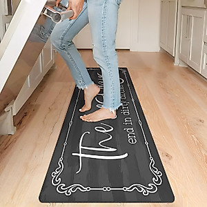 KOZYFLY Laundry Room Rug Runner 20"x60" Non Slip Laundry Rug Kitchen Rugs Washable Laundry Room Mat Waterproof Mudroom Floor Carpet Runner Bathroom Decor Farmhouse Rugs, 2x5, Dark Grey