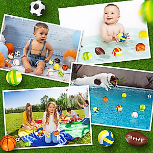 72 Pcs Sports Stress Balls Bulk 2.5 Inch Party Favor for Kids Mini Foam Stress Balls Pool Beach Toys Basketball Football Baseball Soccer Tennis Volleyball for Sports Party Supplies, Stress Relief