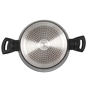 Russell Hobbs RH01670BEU Opulence 24 cm Stockpot - Non-Stick Casserole Pot with Tempered Glass Lid, Induction Hob Suitable, Forged Aluminium Cookware, Dishwasher Safe, Metal Utensil Safe, Gold