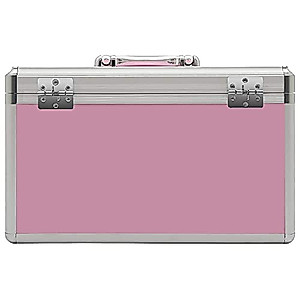 xydstay Medicine Lock Box,First Aid Safe Medication Storage Box,Layered Aluminum Daily Medicine Cabinet Family Use,12.2" x 7.9" x 7.5", Pink