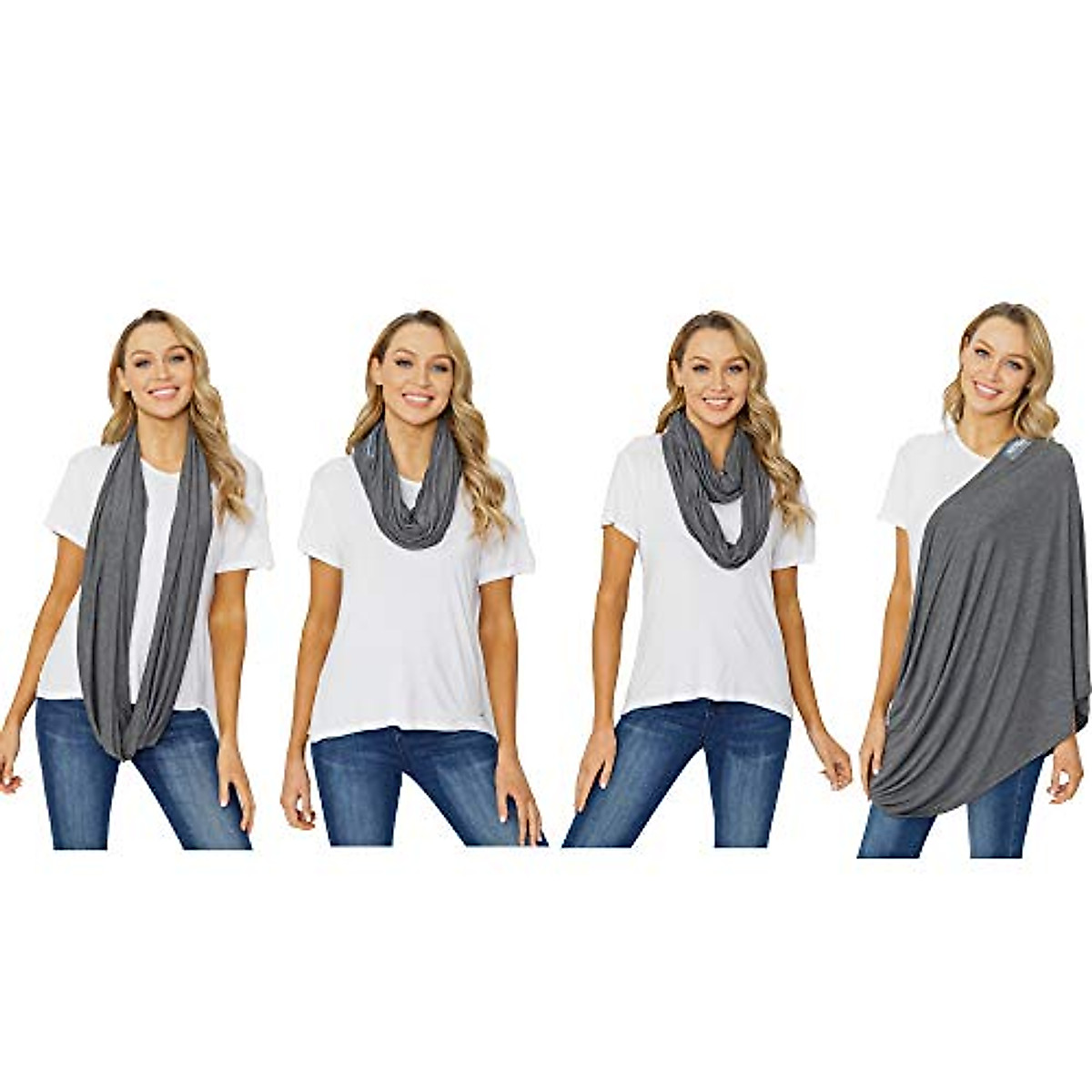 NeoTech Care Baby Nursing Cover Breastfeeding Scarf | Soft Fabric (Gray)