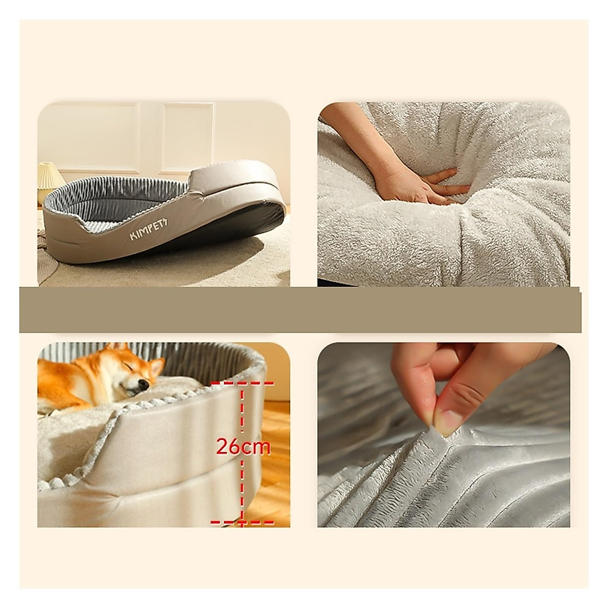 ITOMEN Pet Bed Autumn Winter Dog Bed Washable Kennel Pet Large Sofa Plus Comfort (Color : Green, Size : M 50X35CM)