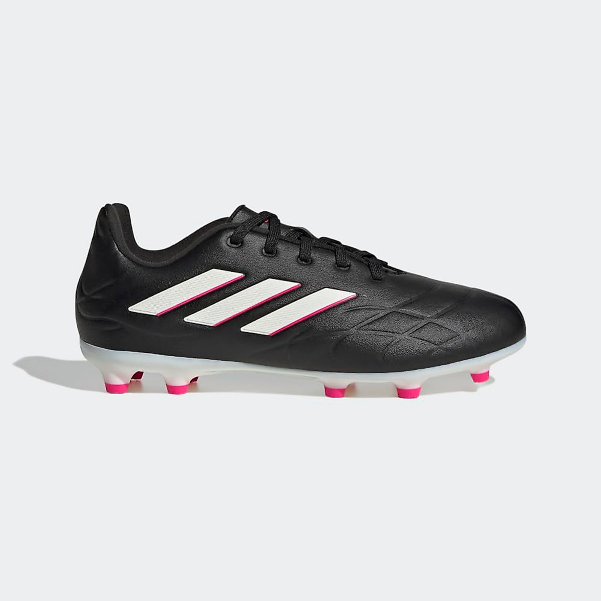 adidas Copa Pure.3 Firm Ground Soccer Shoe, Black/Zero Metallic/Team Shock Pink, 1.5 US Unisex Little Kid