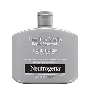 Neutrogena Healthy Scalp Rapid Renewal Conditioner with Pea Protein & UV Damage Protecting for Strong Healthy-Looking Hair, White, Unscented, 12 Fl Oz