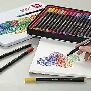 artPOP! Fineliner Pens, Set of 96, Colored Fine Art Pens for Journals, Drawing, Doodling, Scrapbooks, Sketching, Illustration, Fine Point