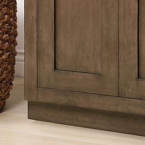 OVE Decors Maya Plus 72 in. Double Sink Bathroom Vanity in Almond Latte Finish, Black Hardware and Included Power Bar