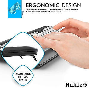 Nuklz N Magnus 325 | Wireless Large Print Full Size Computer Keyboard | High Contrast Black & White Keys | Soft Buttons | Ideal for Visually Impaired, Beginners and Seniors | Plug & Play