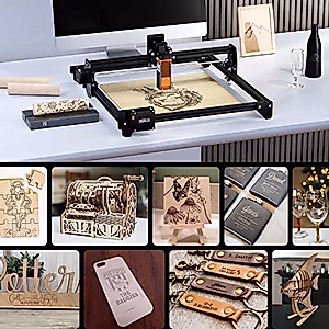 WAINLUX JL3 Laser Engraving Machine for Metal Acrylic Leather, 5W Laser Power Engraver with Spot Compression Technology for Wood Cutting,0.05mm High Precision Laser Cutter, 370*410mm Engraving Area.