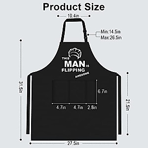 Nialnant Funny Aprons for Men,Adjustable Chef Aprons for Men,Cooking Aprons with 3 Tool Pockets,Bib Apron for Gag Gifts,Birthday,Father's Day Gifts,Cooking,Grilling,Waterproof & OilProof