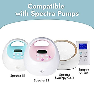 [8-Count] Papablic Duckbill Valves and Silicone Membrane Compatible with Spectra S1, S2 and 9 Plus Breastpumps, Not Original Spectra Pump Parts, BPA/DEHP Free, Blue
