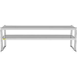 VEVOR Double Overshelf, Double Tier Stainless Steel Overshelf, 72 in Length x 12 in Width Double Deck Overshelf, Height Adjustable Overshelf for Prep & Work Table in Kitchen, Restaurant and Workshop