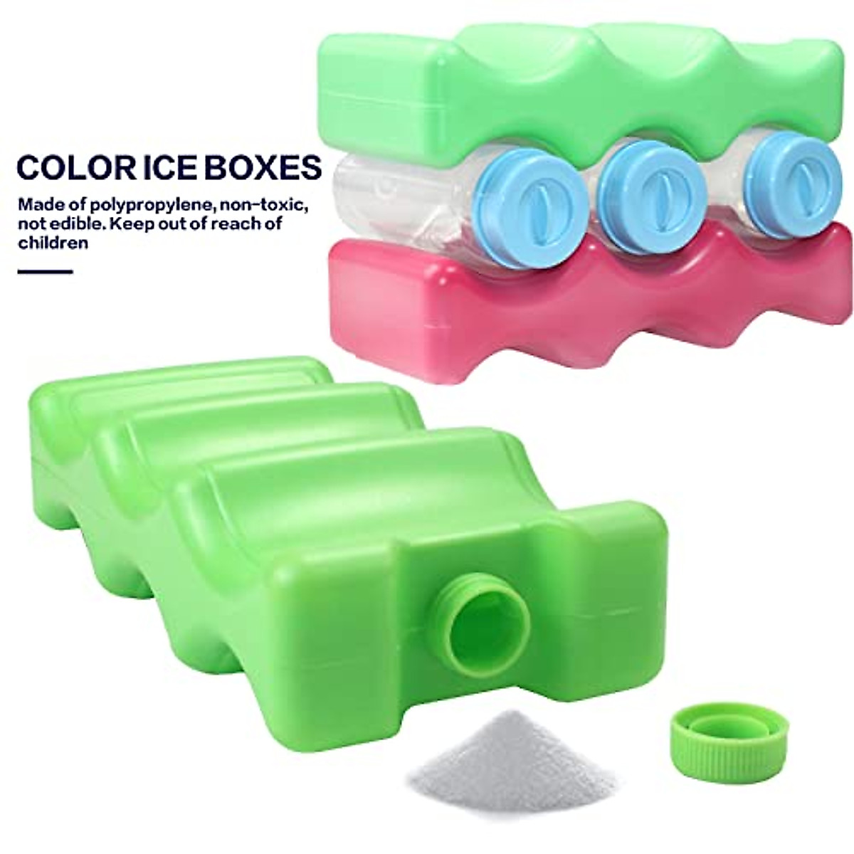 Bercoor 3pcs Breastmilk Ice Pack, Bottle Ice Packs for Breastfeeding Working Mom fit for Cans Bottles Breast Pump Bag, Red, Green, Purplem