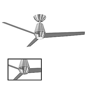 Slim Smart Indoor and Outdoor 3-Blade Ceiling Fan 52in Brushed Aluminum with 3500K LED Light Kit and Remote Control works with Alexa, Google Assistant, Samsung Things, and iOS or Android App