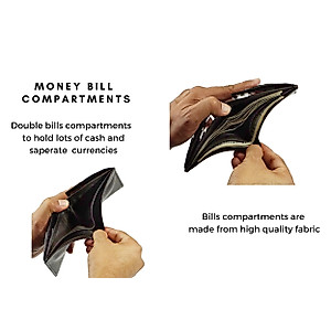 Bullz Genuine Nappa Cow leather Dual Credit Card ID Flap Bifold Mens Wallet Passcase