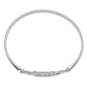 Solid 925 Sterling Silver Celtic Knot Irish Claddagh Bangle Cuff Bracelet