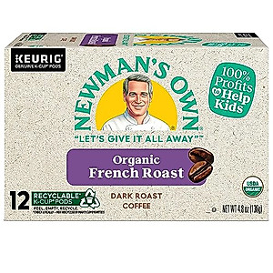 Newman's Own Organics French Roast Coffee K-Cup, 12 ct