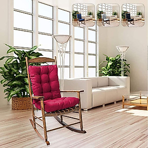 POPOO Bench Cushion Swing Cushion for Lounger Garden Furniture Patio Lounger Indoor/Outdoor, 16x20 inch Soft Cotton Recliner Chair Seat Cushion (Red)