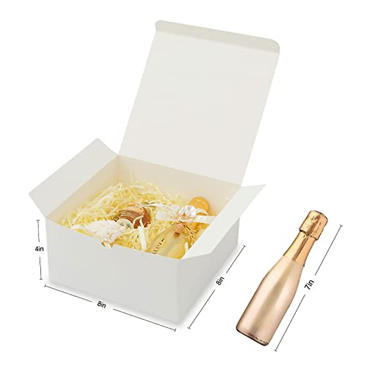 YUEFANBOX White Gift Boxes 8×8×4 lnches,12Pack, Paper Gift Box with Lids for Gift Packaging, Bridesmaid Proposal Box, Birthday Party Favor Box, Christmas Gift Boxes, Easy Assemble Gift Boxes Bulk